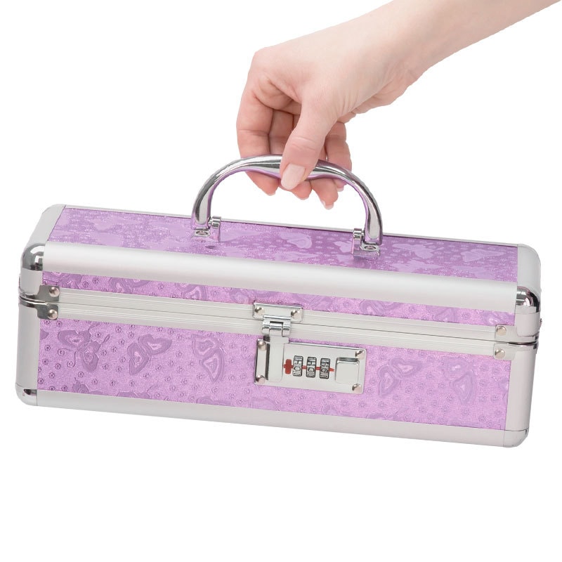 Lockable Vibrator Case Small Purple Sex Toy Storage 